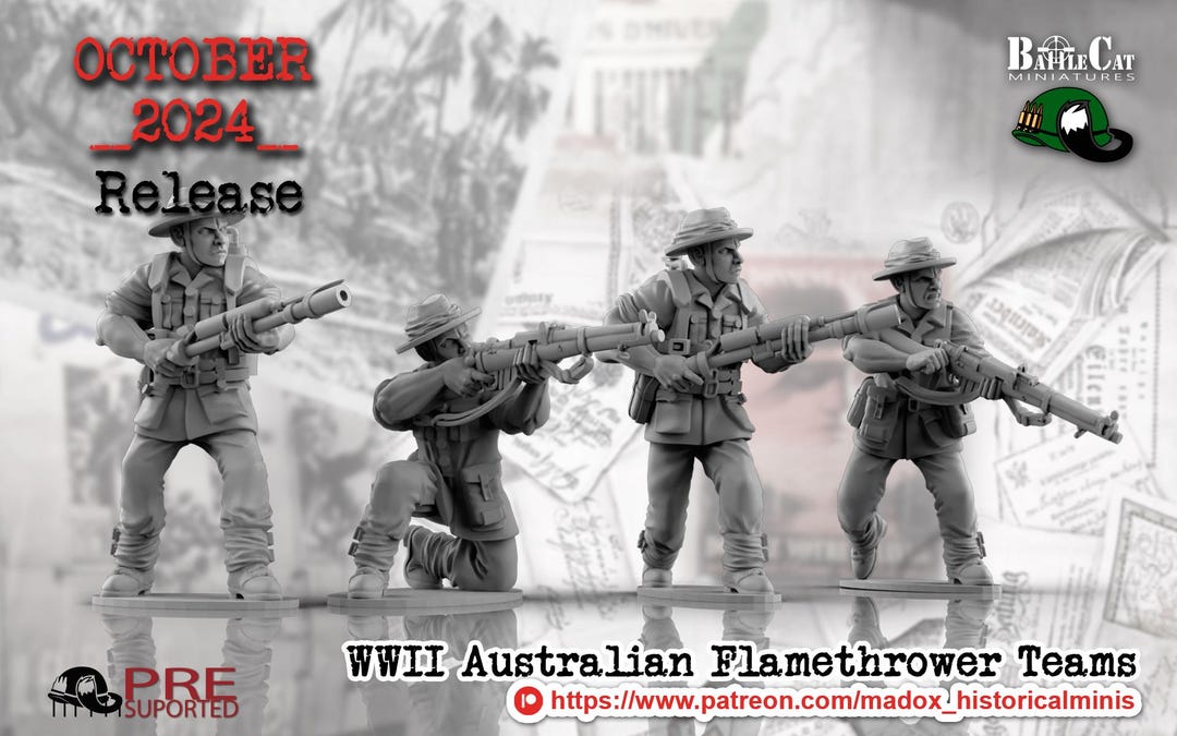 WWII Australian Flamethrower Teams, 28mm (1:56) World War II Historic ...