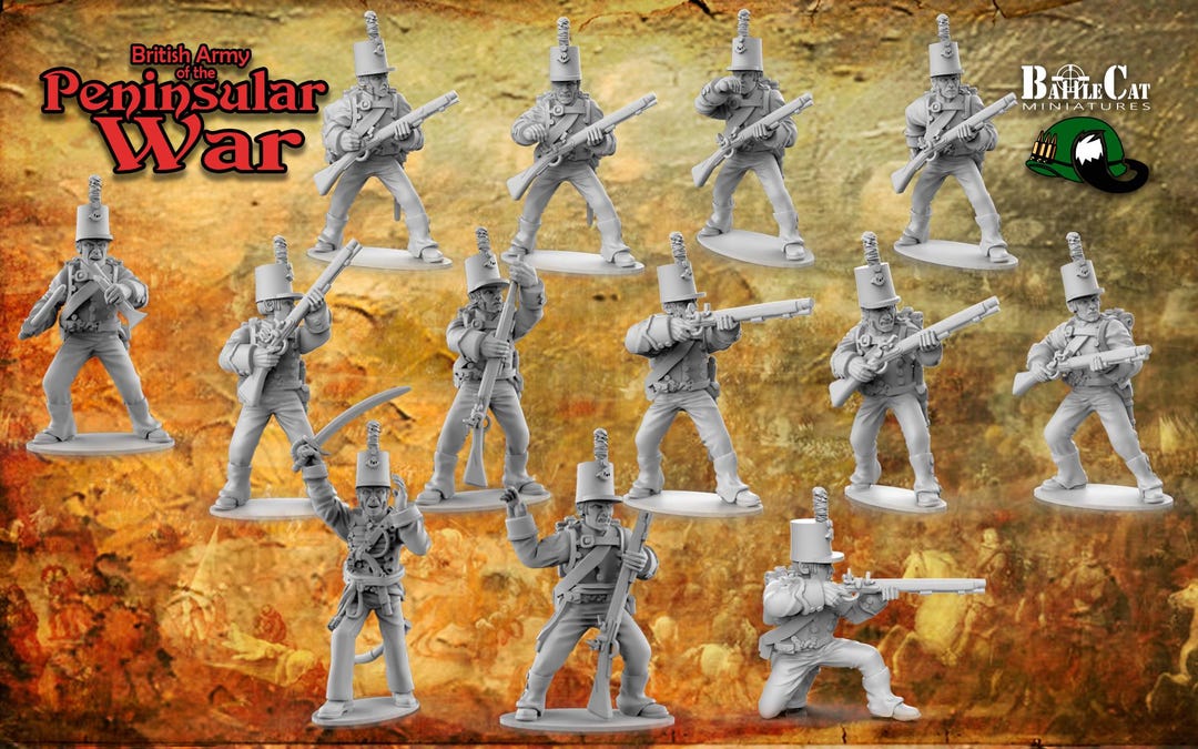 Peninsular War British Rifles, 28mm (1:56) Napoleonic Historic ...