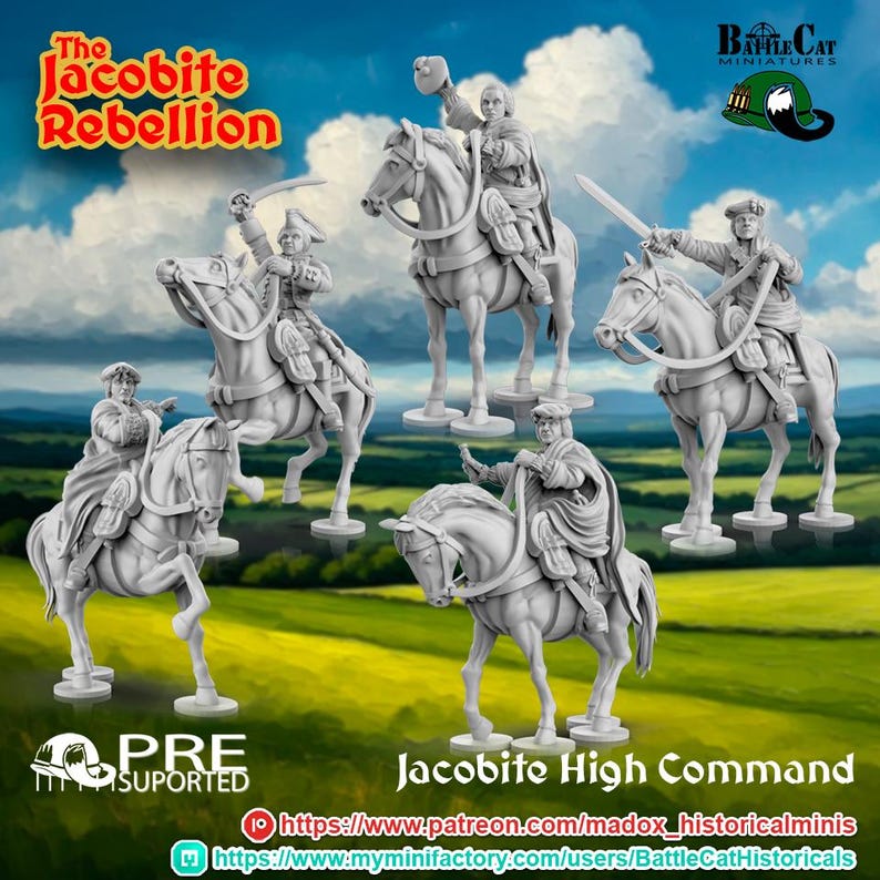 1745 Jacobite High Command, 28mm (1:56) 18th Century Historic Miniature ...