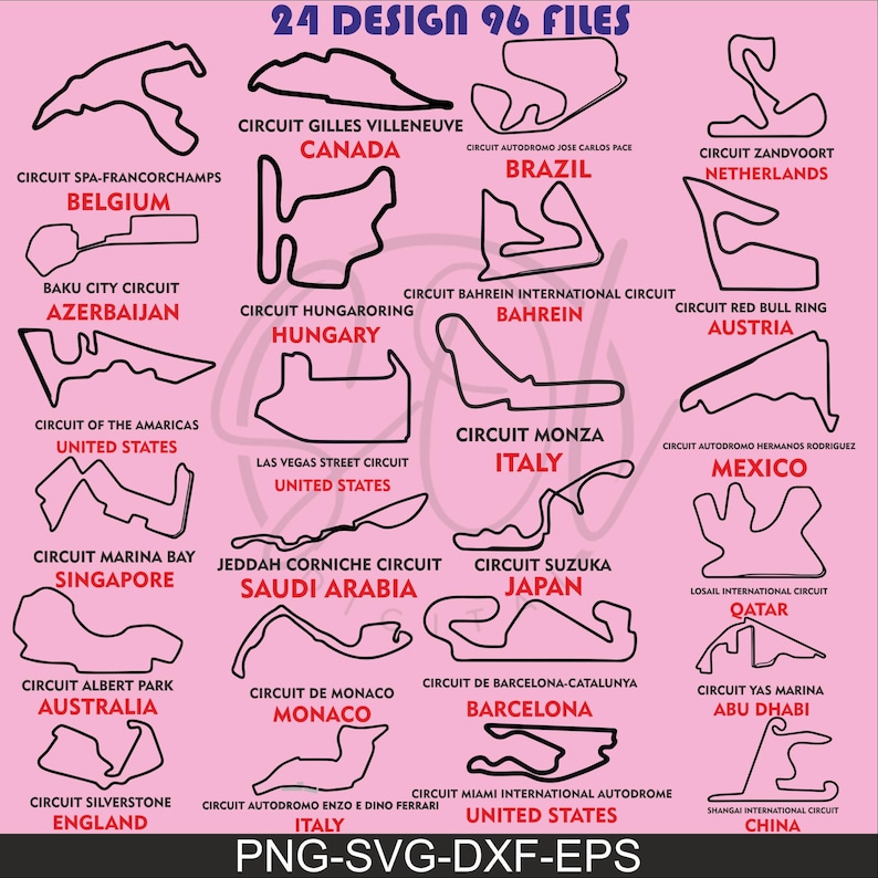 F1 Racing Circuit Map, 2025 Formula 1 Schedule (digital Download) - Etsy