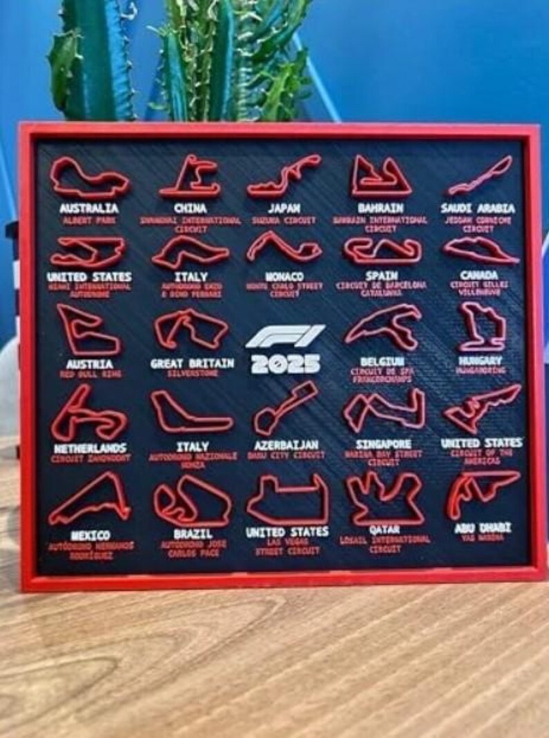 F1 Racing Circuit Map, 2025 Formula 1 Schedule (digital Download) - Etsy
