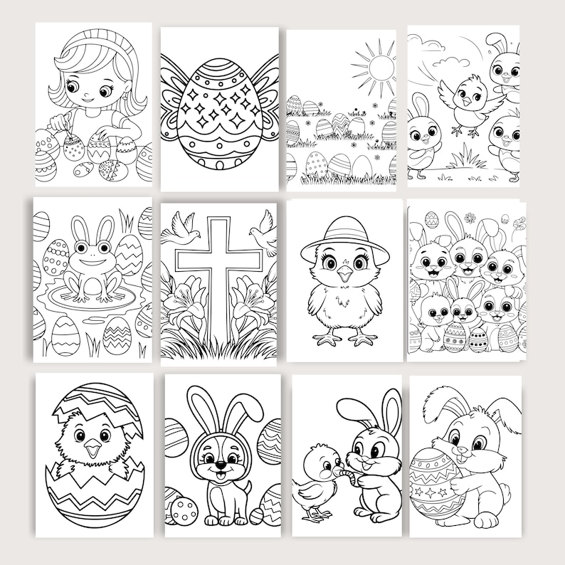 Easter Coloring Book Bundle for Kids | 70+ Printable Pages, Bunny ...