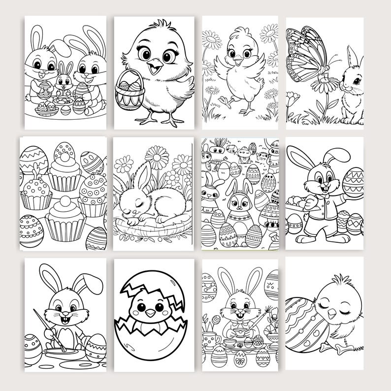 Easter Coloring Book Bundle for Kids | 70+ Printable Pages, Bunny ...