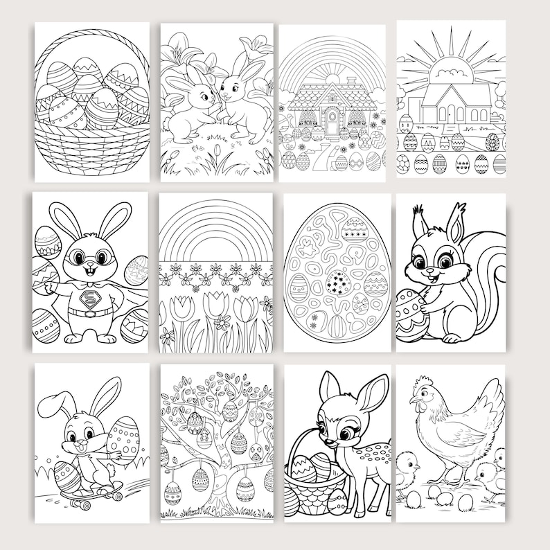 Easter Coloring Book Bundle for Kids | 70+ Printable Pages, Bunny ...