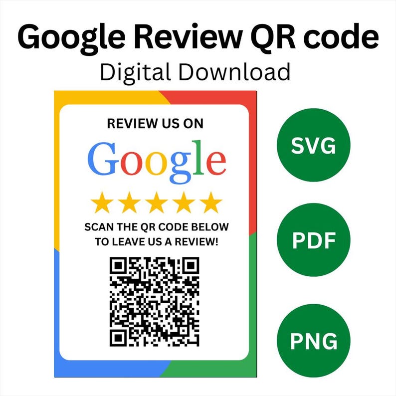 Google Review QR Code Sign | Canva Editable Template (printable 8.5x11 ...