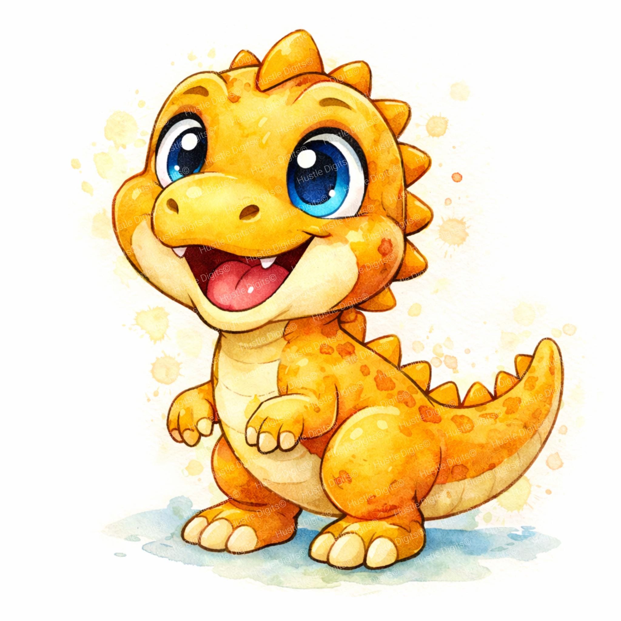 Watercolor Baby Dinosaur Clipart, Nursery Art Pngs (digital Download ...