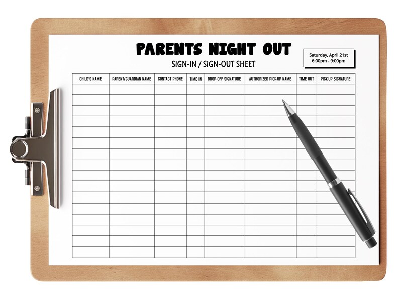 Parents Night Out Set | Editable Flyer Ticket Welcome Sign Bundle | PTO ...