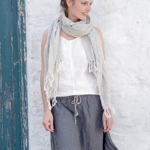 Linen Skirt SIMPLICITY Drawstring Waist Loose Linen Skirt - Etsy