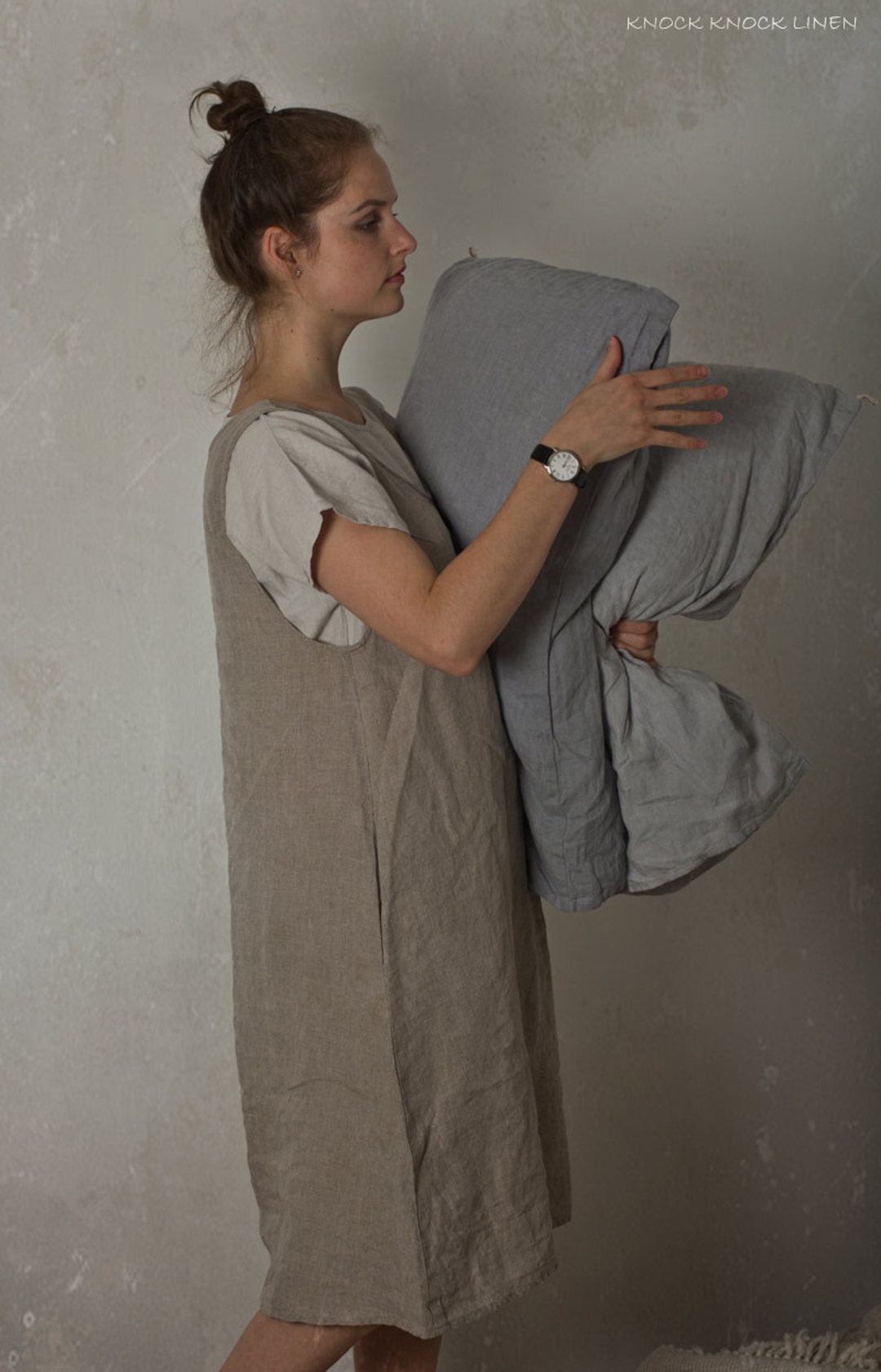 Linen Pinafore Apron Dress - GARDEN | Antique Style Pinafore Dress ...