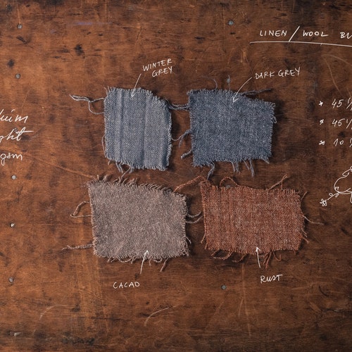 Softened Linen Cotton Wool Blend Fabric Medium Weight Sky | Etsy