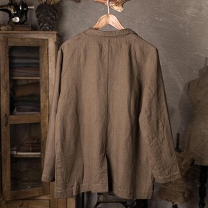 Women's Classic Linen Jacket - STUDIO. Boxy Linen Blazer With Elbow ...
