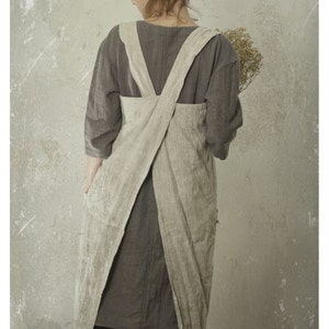 Linen PINAFORE Apron | Cross Back Apron | Kitchen Apron | Cross Over ...