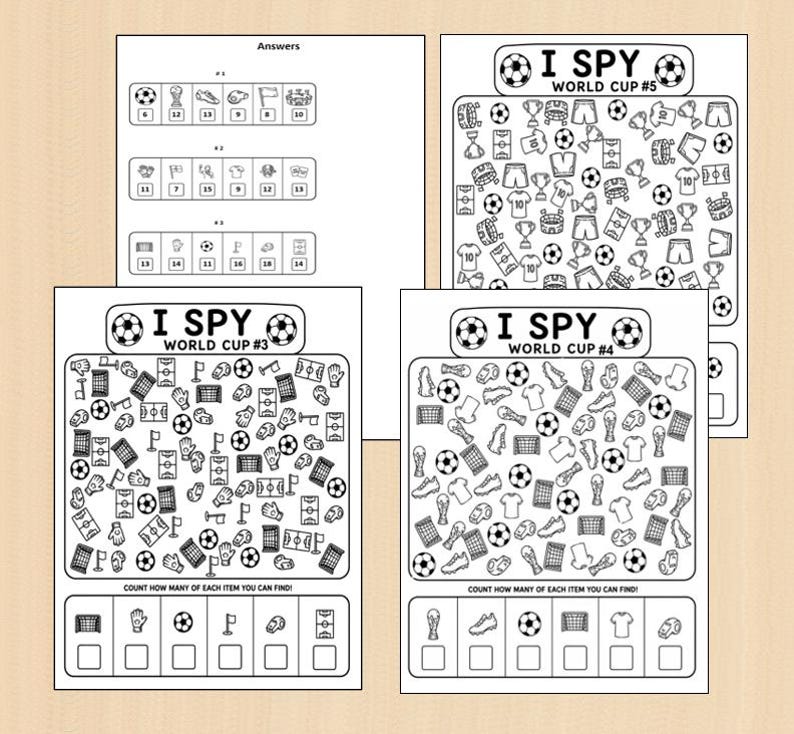Coupe du Monde 2026 I Spy Jeu | Activité de football Find Count Color ...