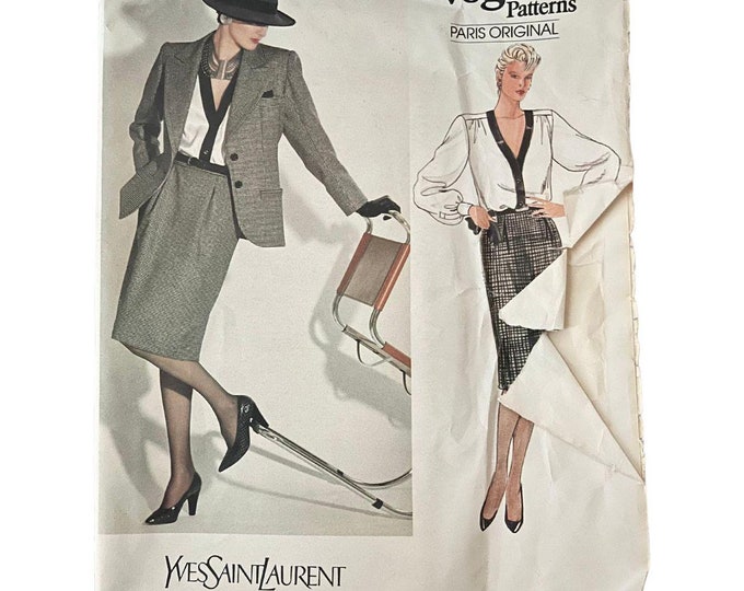Vintage UNCUT 1980s Vogue Paris Original Yves Saint Laurent Jacket ...