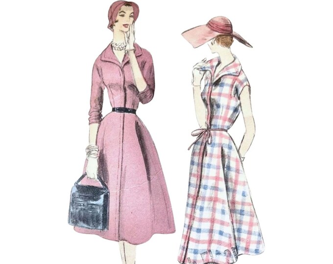 Vintage 1955 Vogue Misses' One-piece Dress Pattern 8607 // Size 18 (36 ...