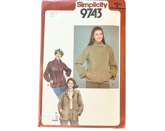 Misses Unlined Jacket Simplicity Pattern 9743 UNCUT Vintage 1980 - Etsy