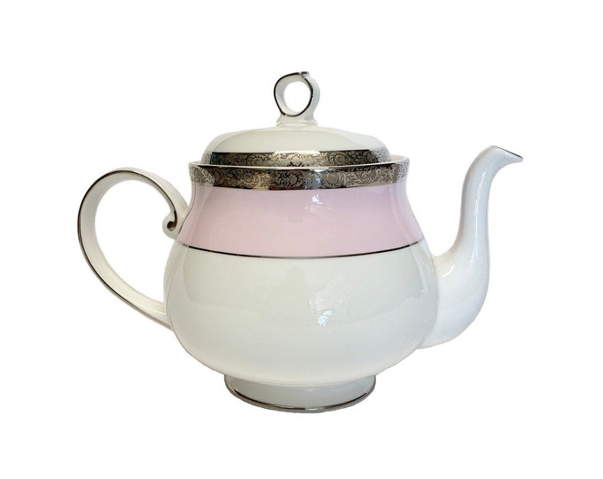 Vintage 1993 Mary Kay 40th Anniversary China Teapot Pink Silver White ...