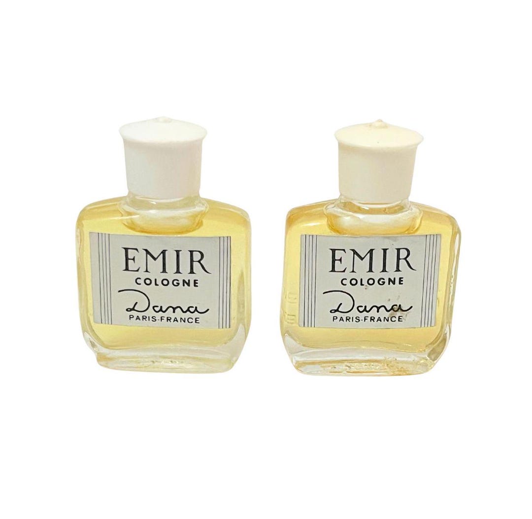 Vintage 1960s Two Mini Sample Bottles Emir Cologne by Dana Paris-france ...