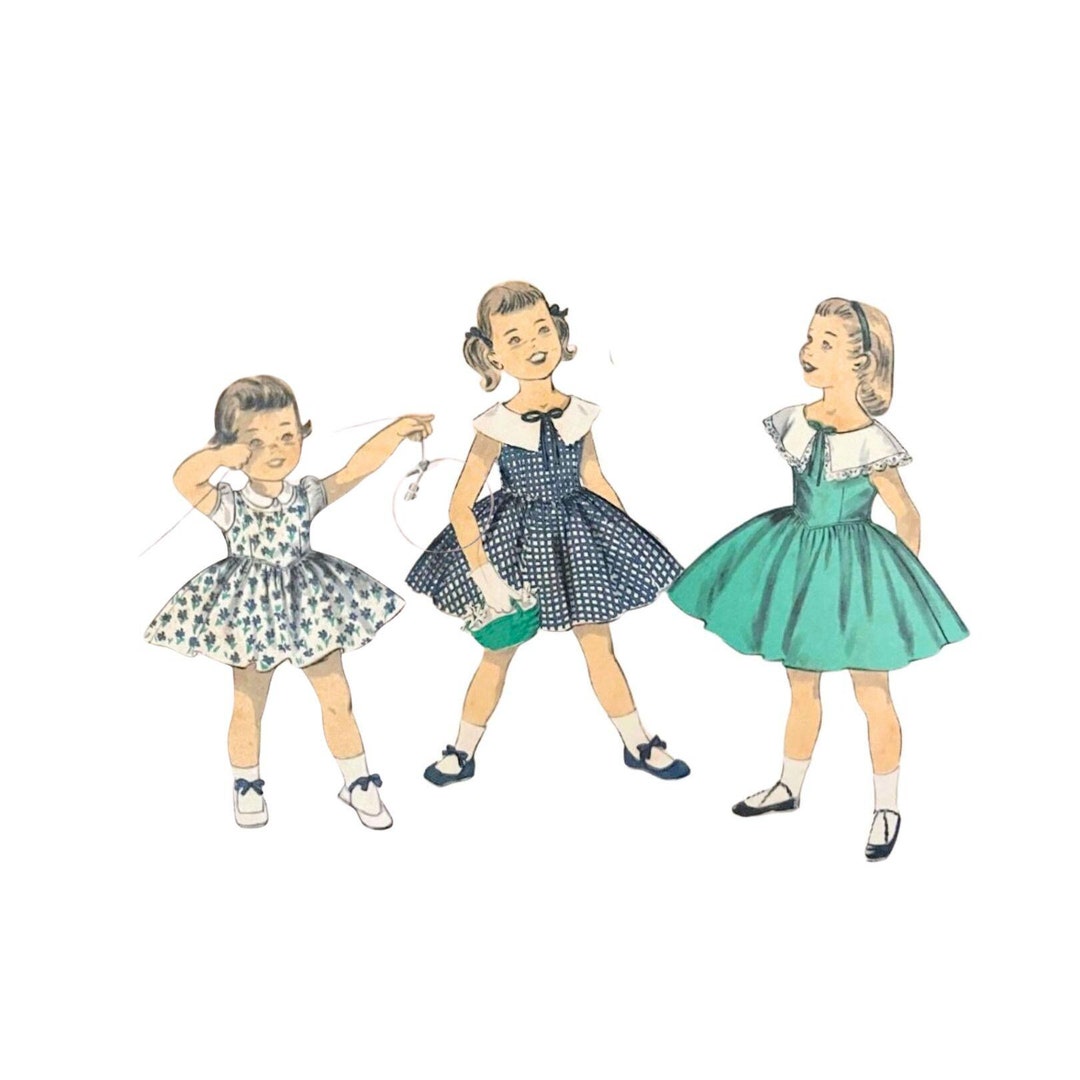 Vintage 1950s Advance Girls' Dress Pattern 7765 // Size 6 - Etsy