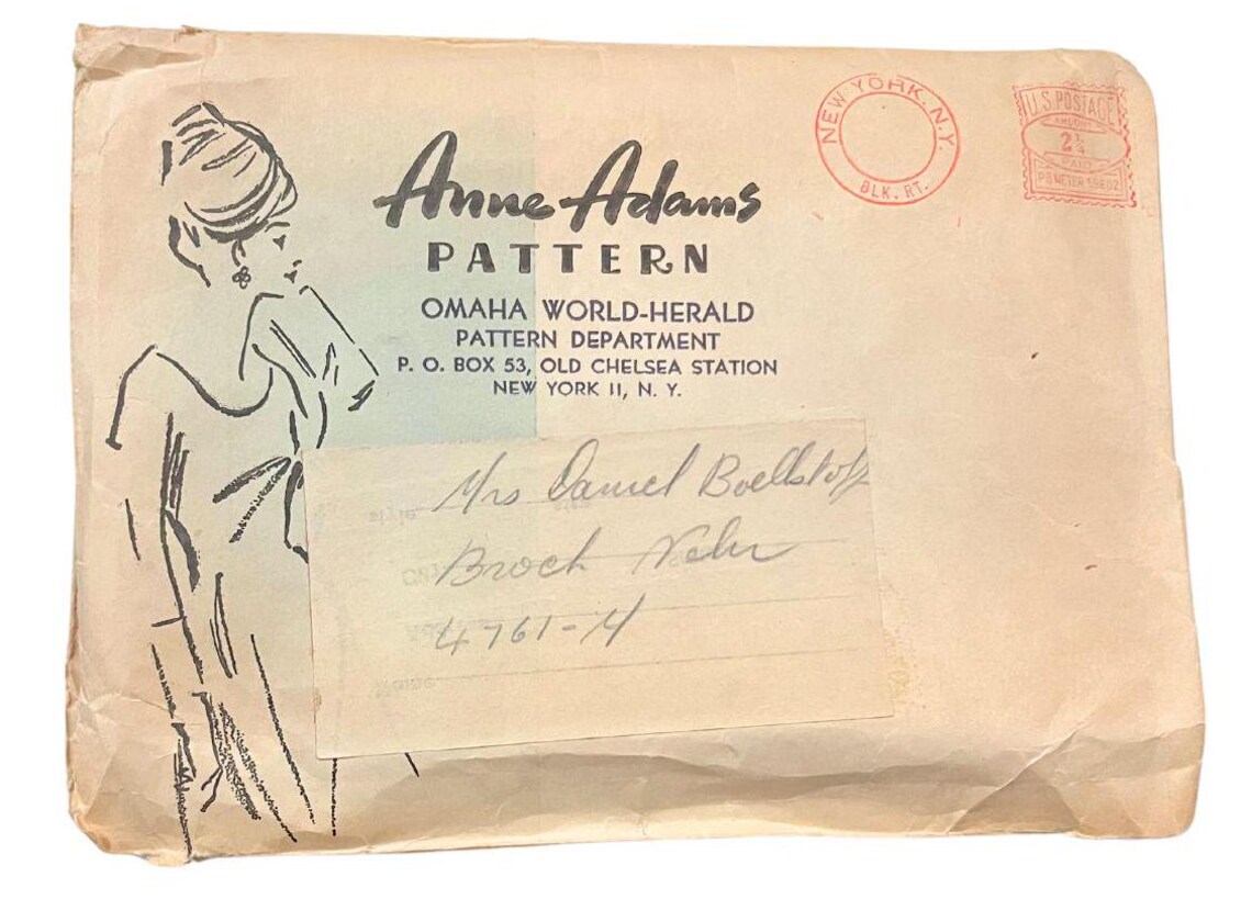 Vintage UNCUT 1960s Anne Adams Misses' Mail Order Apron Pattern 4761 ...