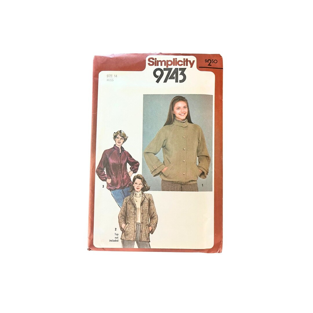 Vintage UNCUT 1980 Simplicity Misses' Unlined Jacket Pattern 9743 Size ...