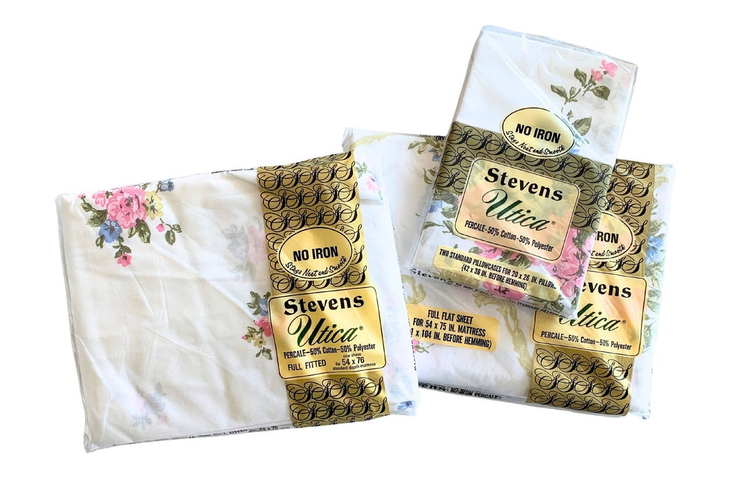 Vintage 1960s Stevens Utica New Old Stock Full Sheet Set Canterbury ...