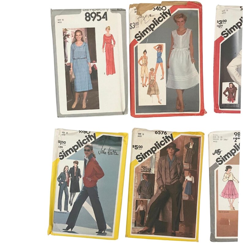 Vintage 1980s Set of 8 UNCUT Simplicity Misses' Patterns 9783 9401 8954 ...