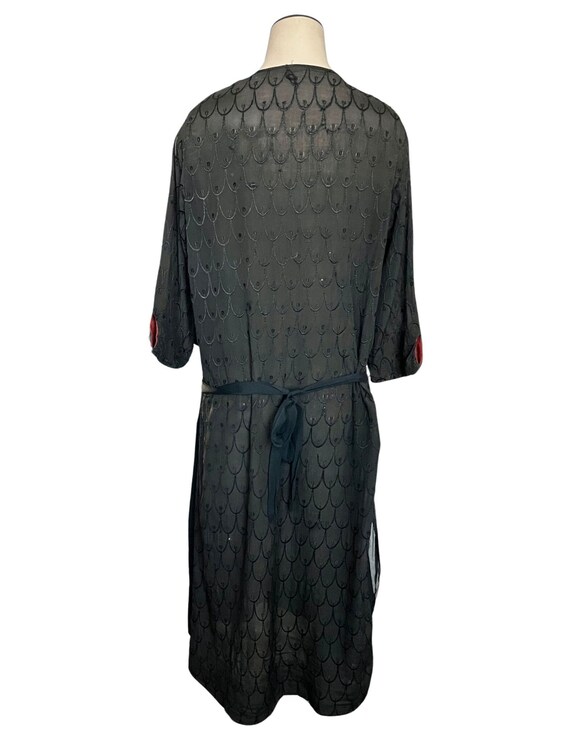 Vintage 1920s 30s Misses' Black Cotton Flapper Style … - Gem