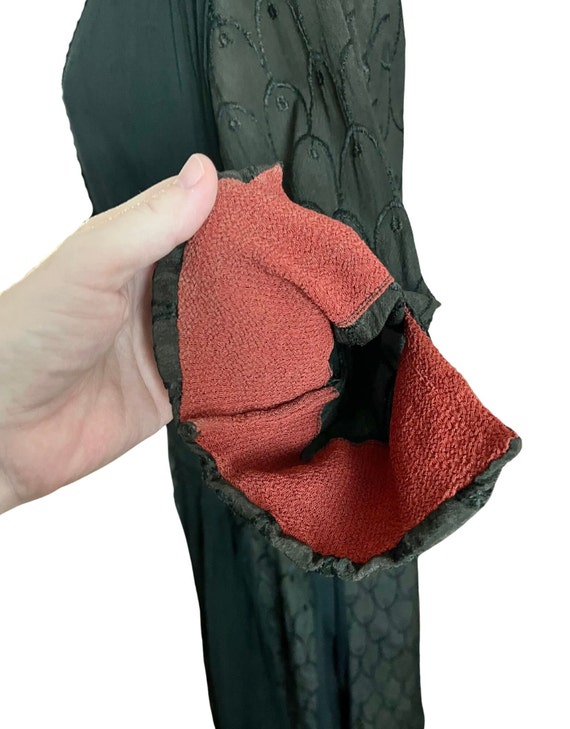 Vintage 1920s 30s Misses' Black Cotton Flapper Style … - Gem