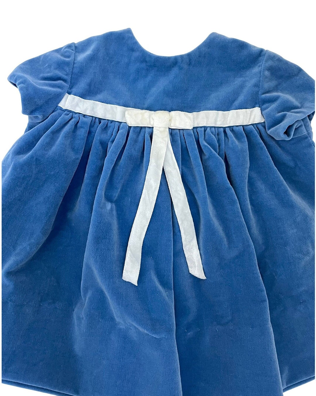 Vintage 1960s Toddler Girls' Blue Velvet Dress // Size 12 18 Months - Etsy