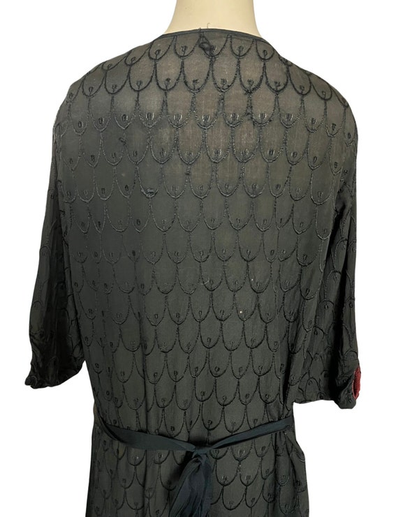 Vintage 1920s 30s Misses' Black Cotton Flapper Style … - Gem