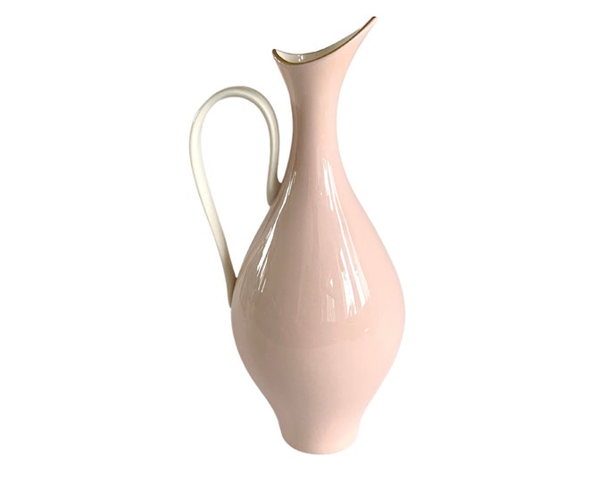 Vintage 1950s 60s Lenox Coral Pink Pitcher Style Vase Cream Handle - Etsy