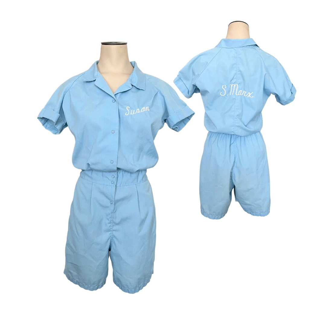 Vintage 1950s 60s Misses' Embroidered School Gym Class Romper Susan S ...