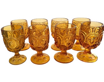 Amber Goblets Vintage - Etsy