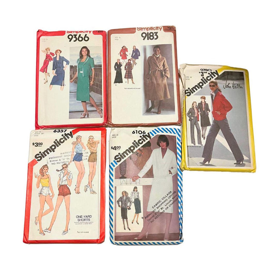 Vintage 1980s Set of 5 UNCUT Simplicity Misses' Patterns 9366 9183 6357 ...