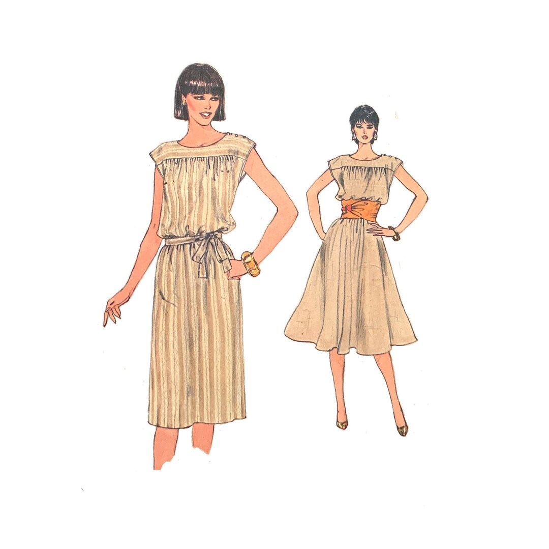 Vintage UNCUT 1985 Vogue Dress Pattern 8347 Size 6-8-10 (30 1/2-32 1/2 ...
