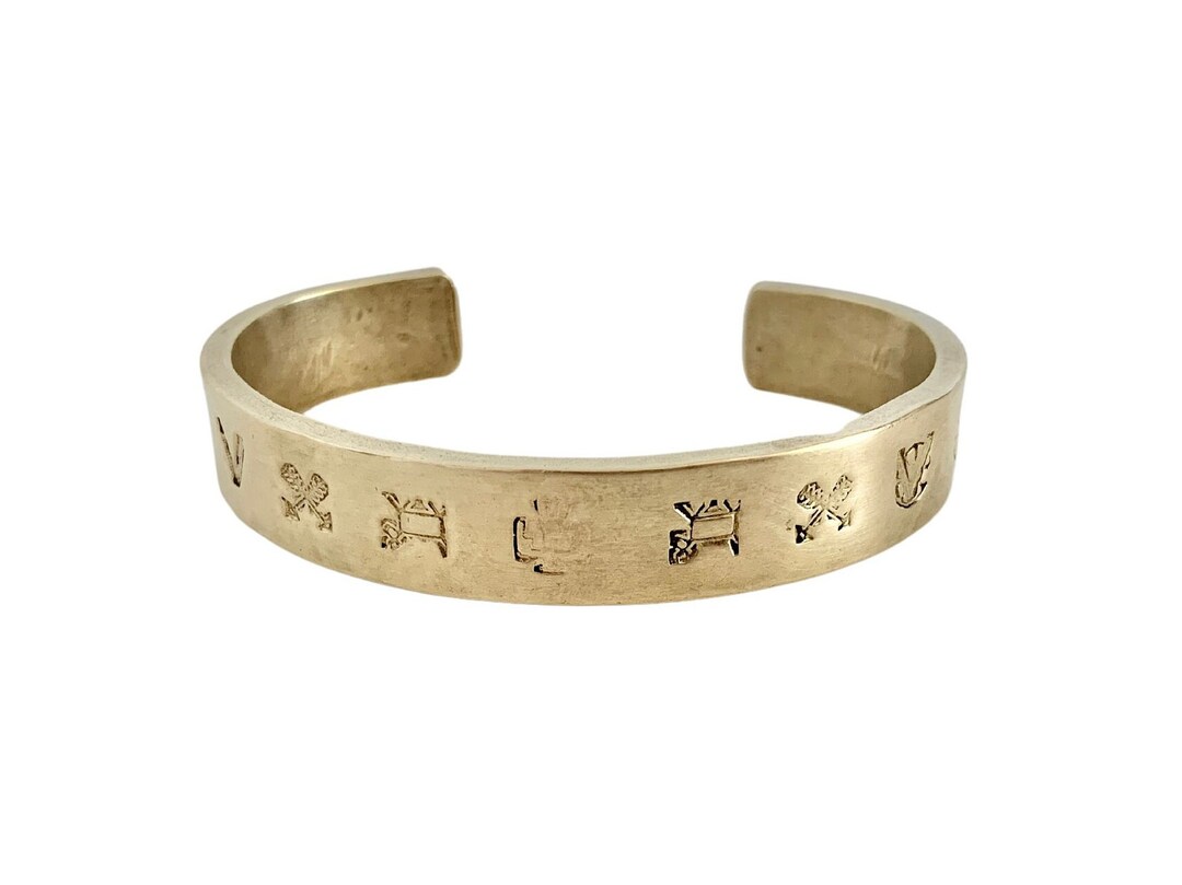 Vintage 1970s 80s Solid Brass Symbols Hieroglyphic Design - Etsy