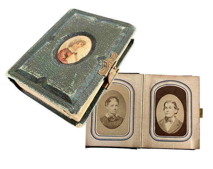 Antique Late 1800s Small Leather Photo Album Portraits Tin Types - Etsy