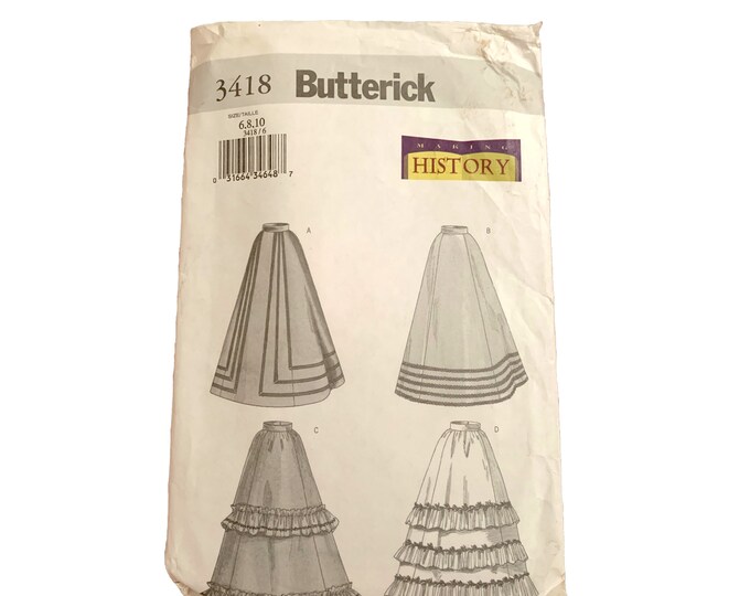 UNCUT Butterick Misses' Making History Victorian Edwardian Skirt ...