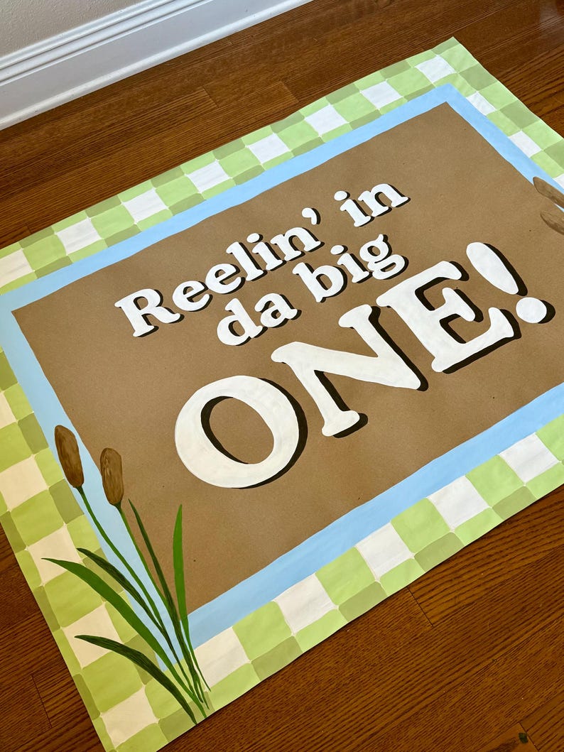Reelin in Da Big One - Banner Mock-up - Painted Banner - Etsy