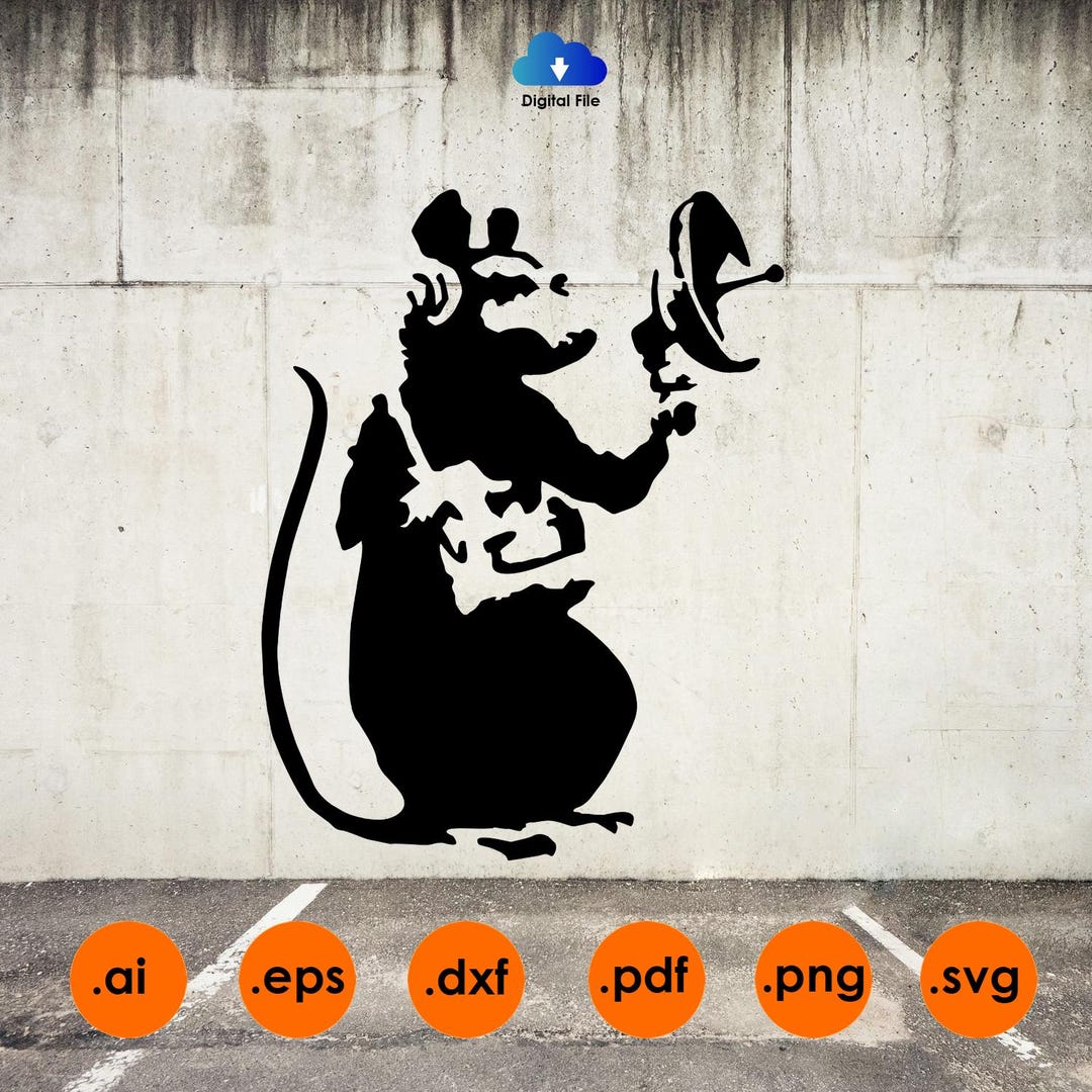 Banksy - Spy Rat - Digital Vectorized | Pro Files Svg Dxf Png Ai Eps ...