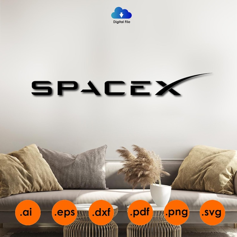 Spacex Logo - Digital Vector Silhouette | Pro Files Svg Dxf Png Ai Eps ...