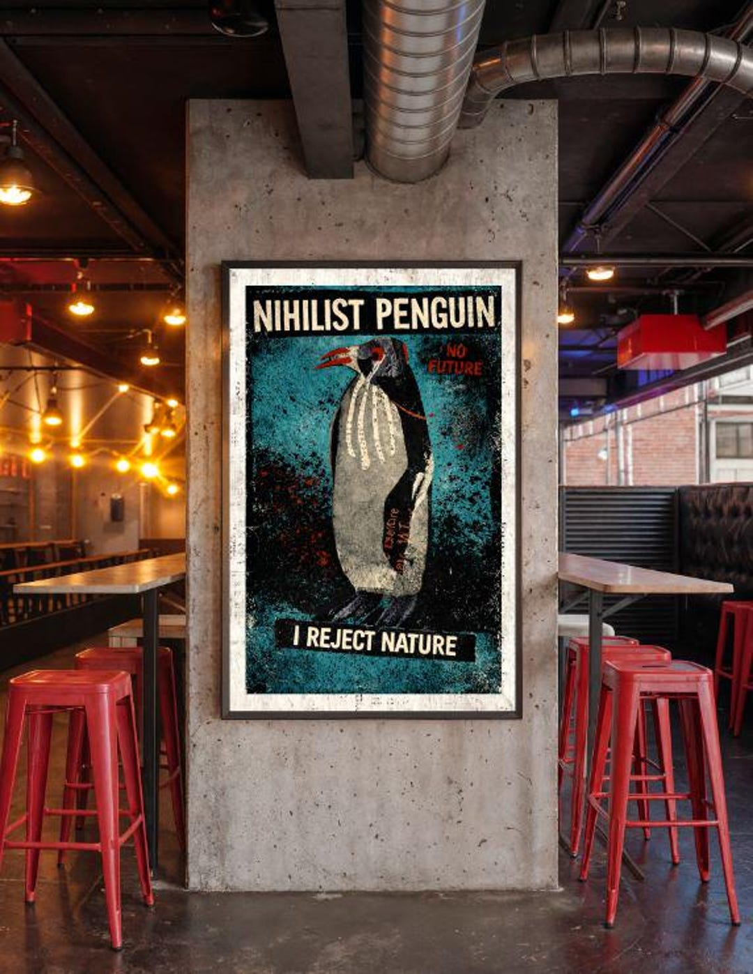 Nihilist Penguin I Reject Nature Poster | Matte Vertical Poster - Etsy