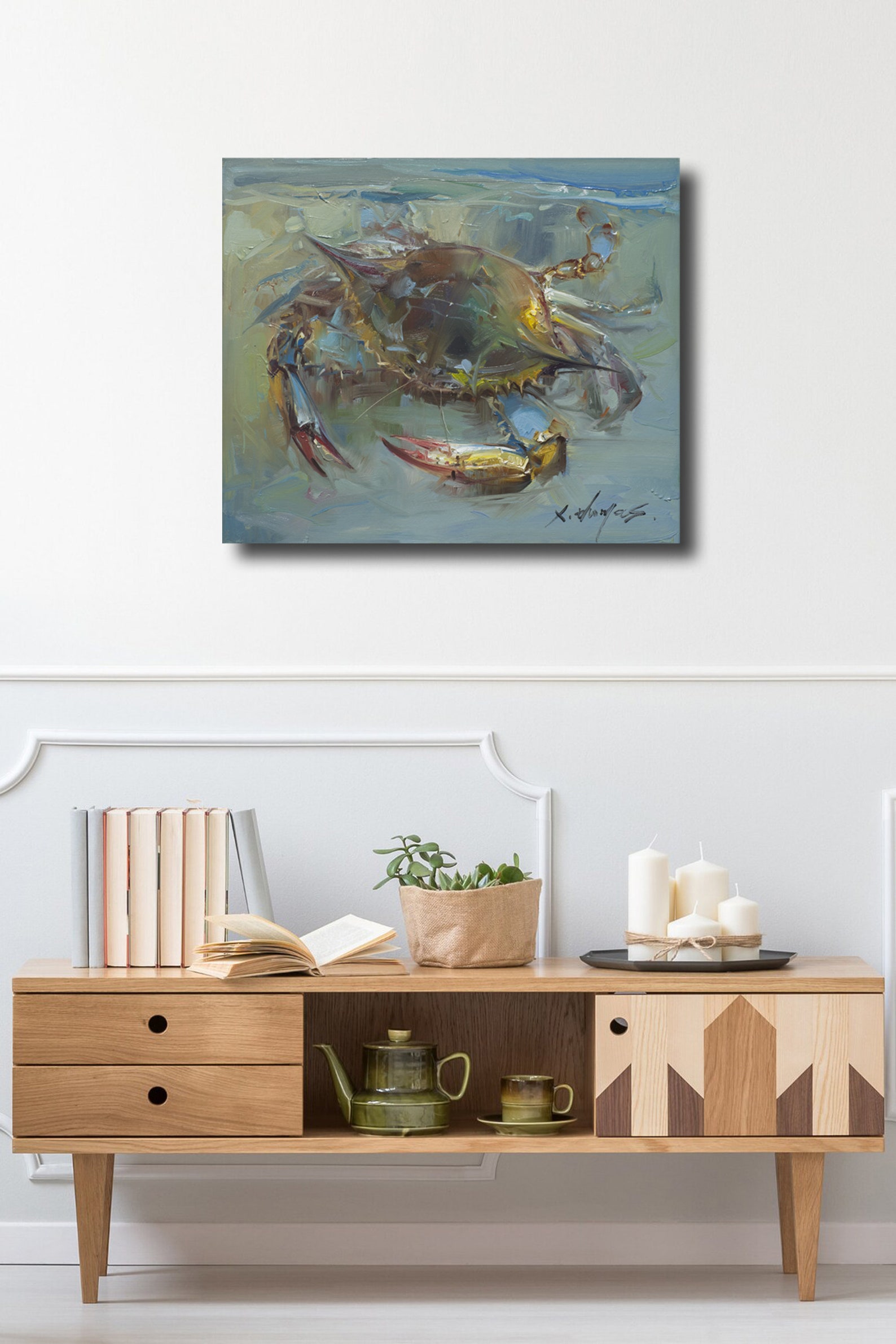Blue Crab Oil on Canvas 20x24 - Etsy