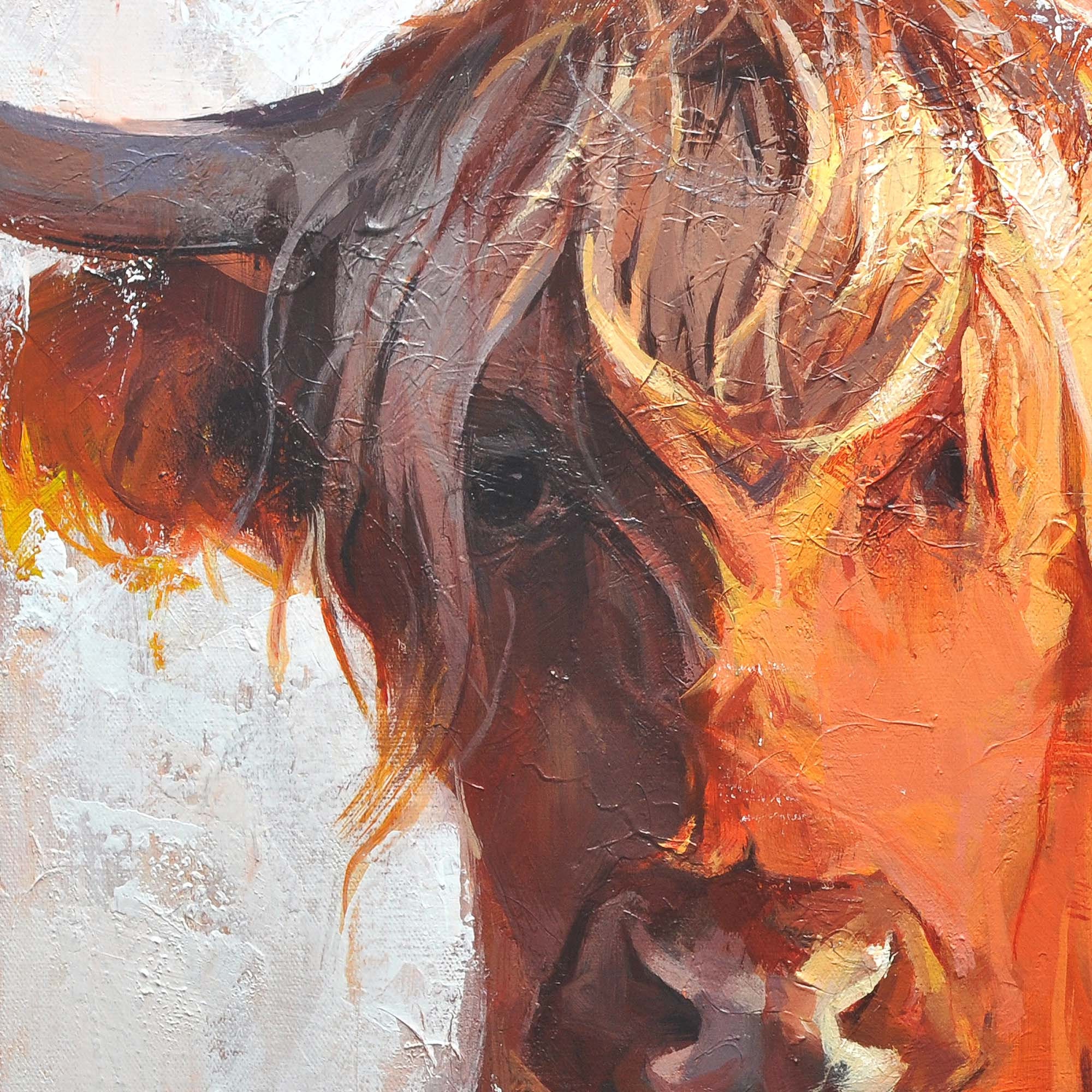 Original Highland Cow Acrylic Painting, Large Wall Art Decor, 24x30" - Etsy