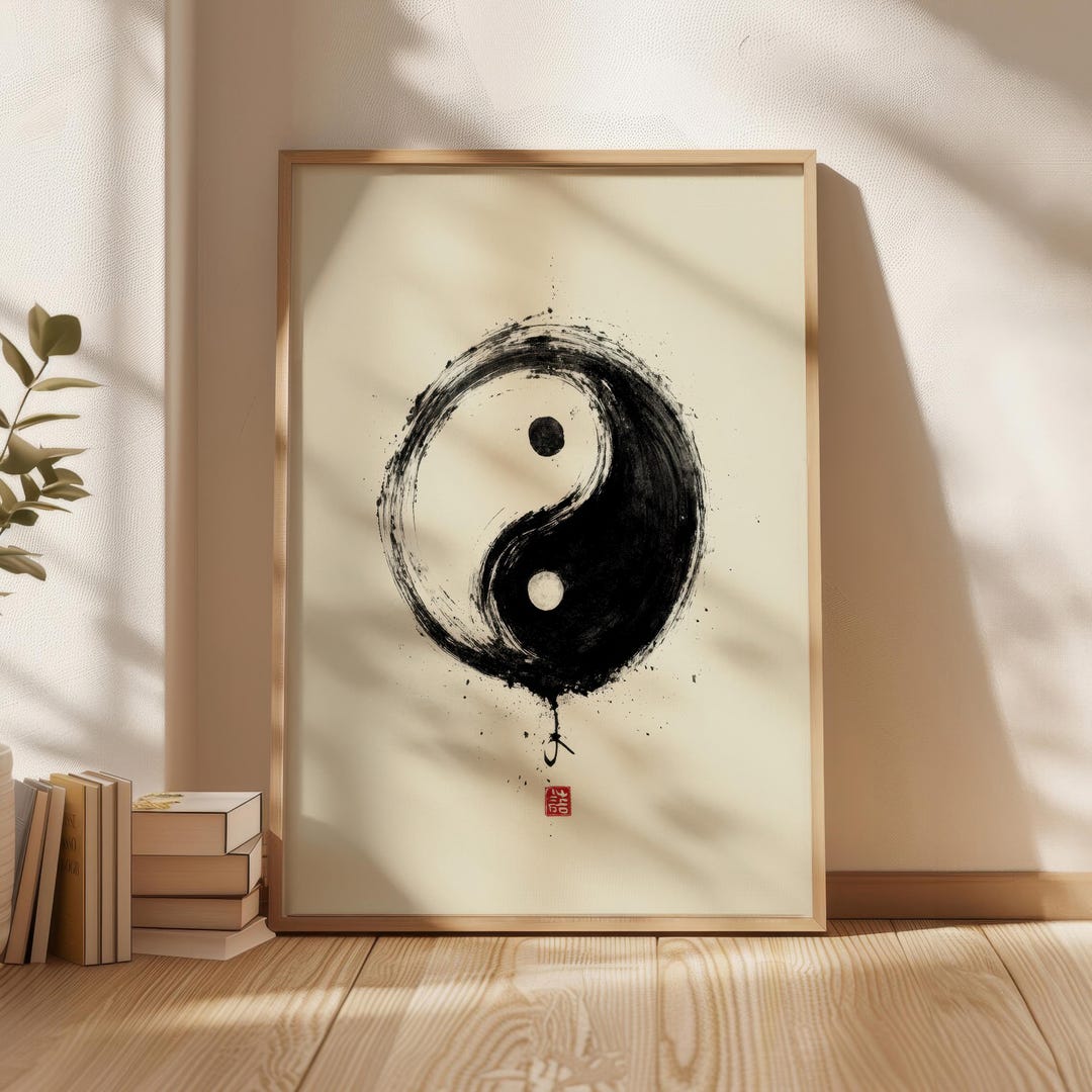 Yin Yang, Sumi-e Wall Art Print, Zen Poster - Etsy