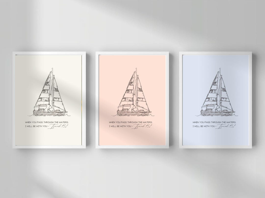 Winnie the Pooh & Eeyore Sailing Print: Isaiah 43 Bible Verse (digital ...
