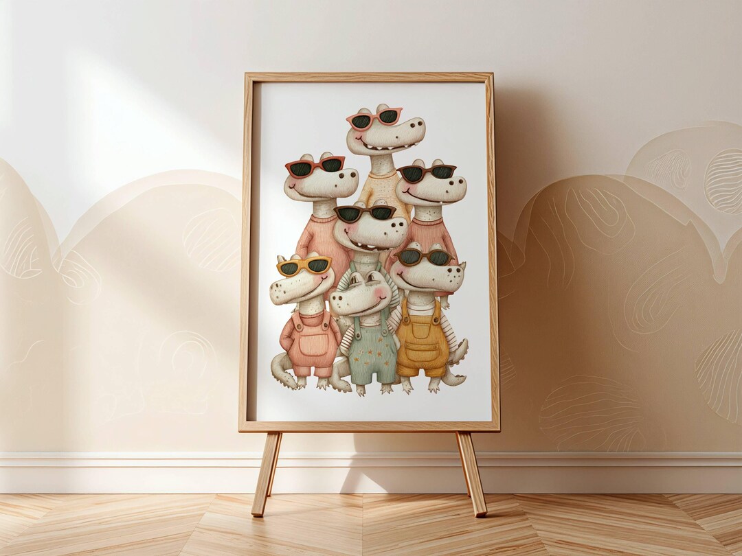Cool Crocodile Gang Nursery Wall Art Printable, Kids Room Print ...