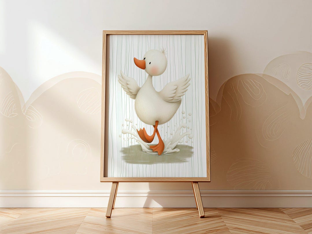 Duck Nursery Wall Art, Cute Duck Print, Neutral Nursery Decor, Farm ...