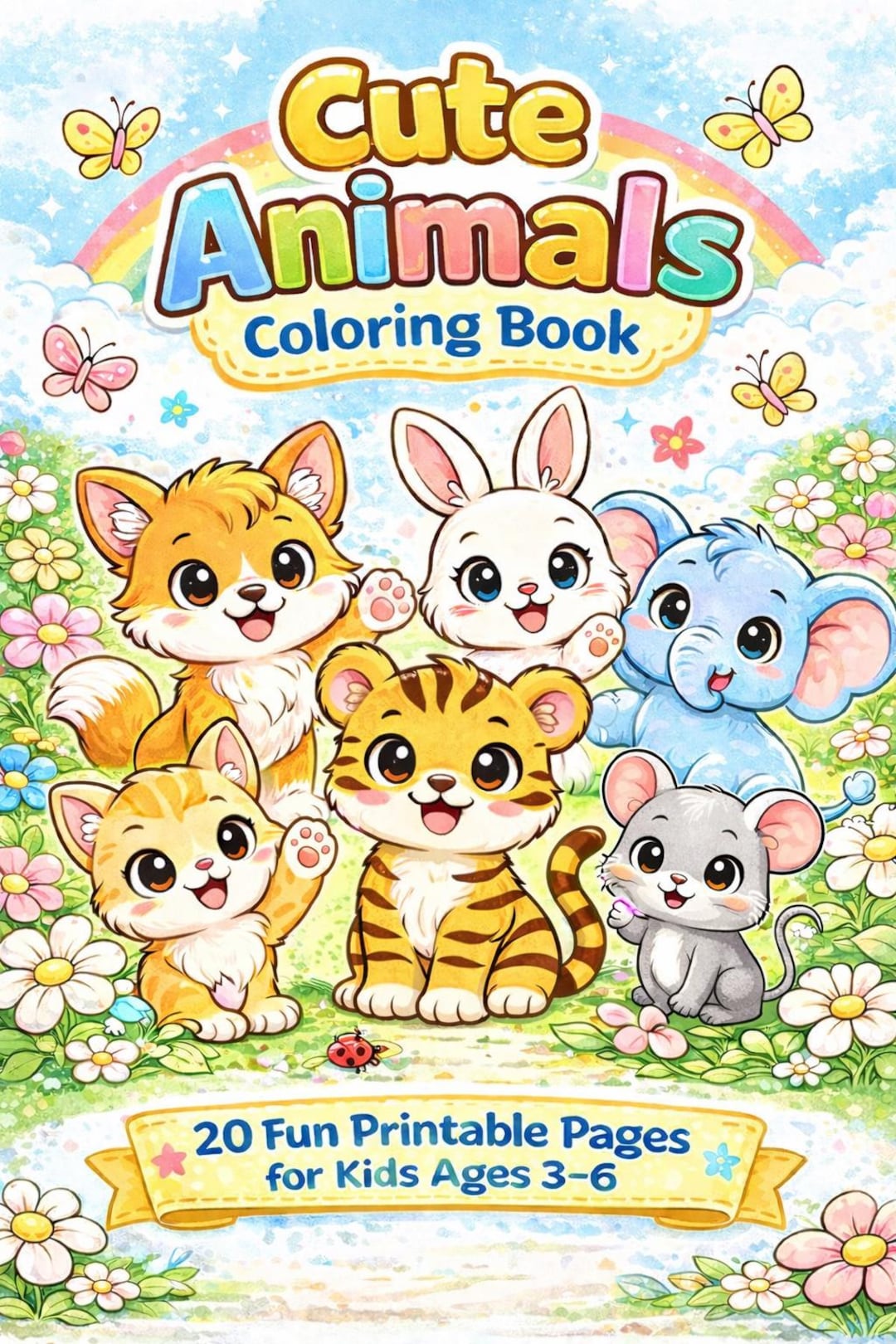 Cute Animals Coloring Book for Kids – 20 Fun Printable Pages | Find the ...